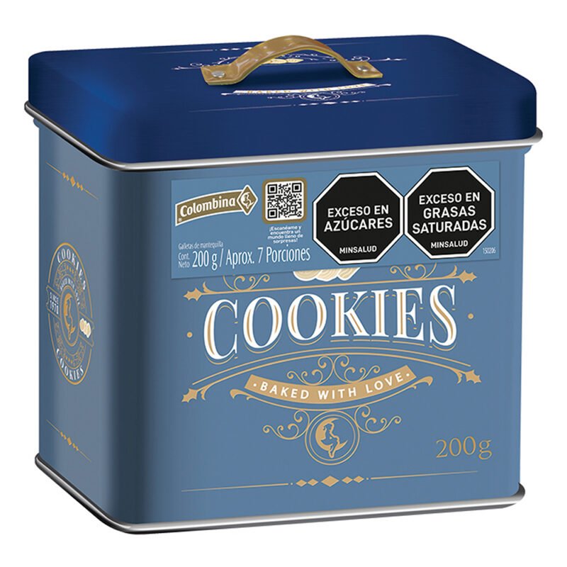 Cookies Lata Navidad 200g - Distribuidora Dicoha | Bogotá Colombia